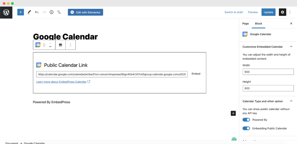 How To Embed Google Calendars In WordPress Using EmbedPress?